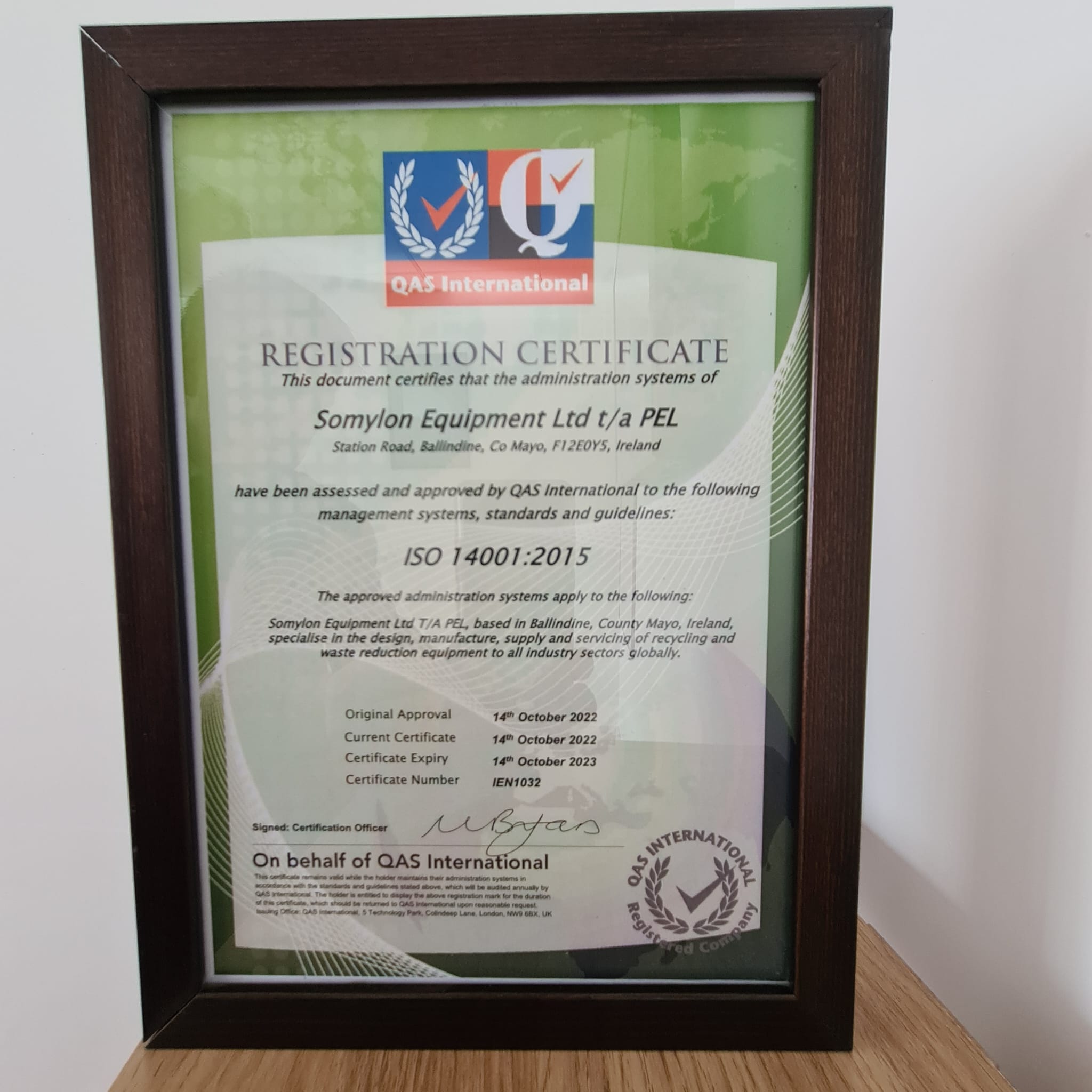 PEL | PEL Achieve ISO 9001 & 14001 Accreditation - PEL